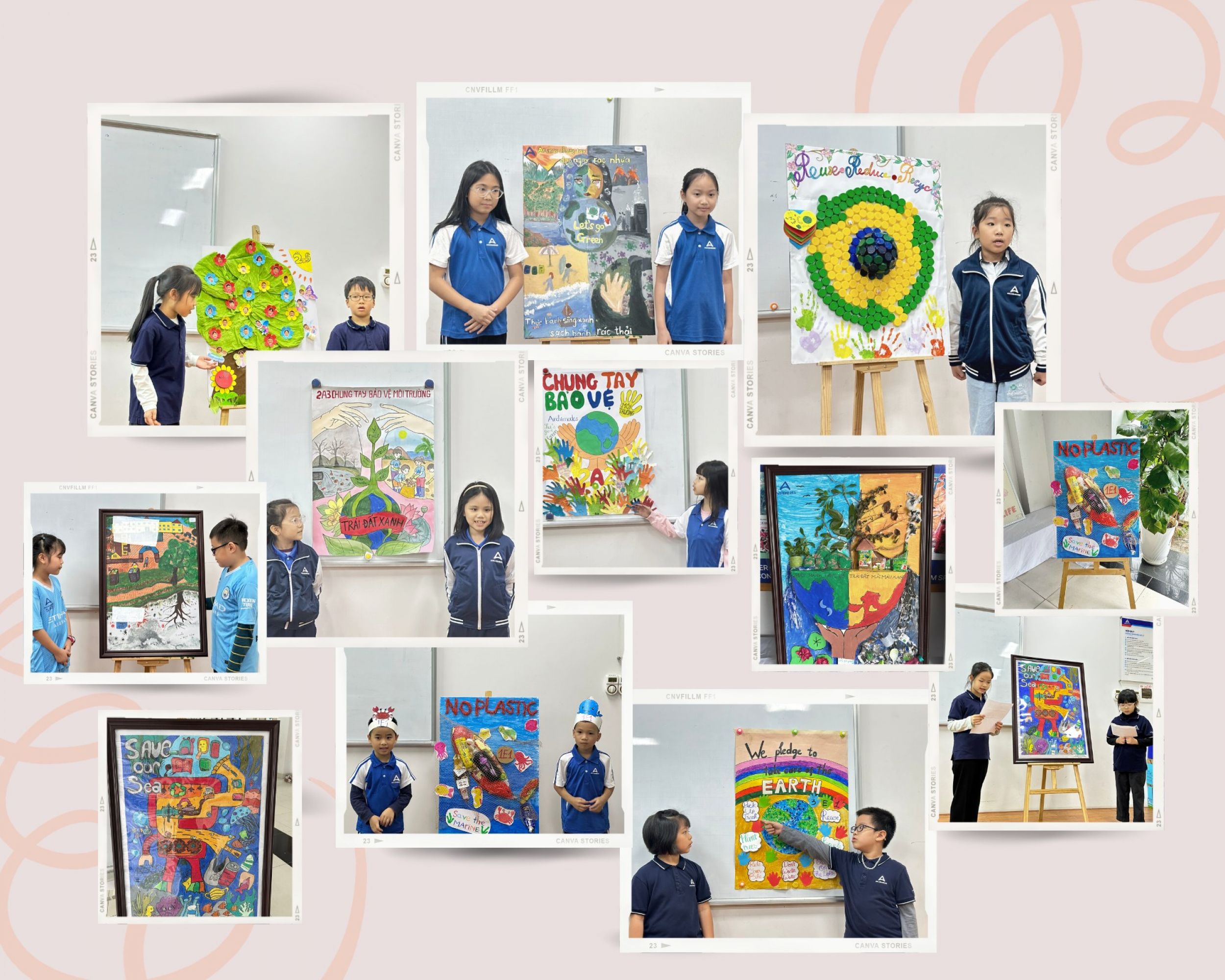 Bất ngờ với những tác phẩm poster sáng tạo của Arcers Tiểu học tại Let's Go Green